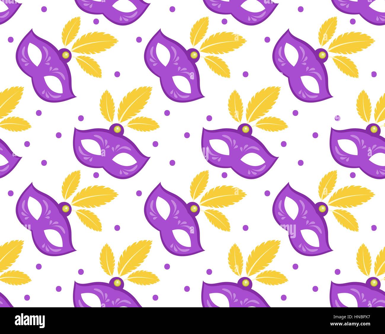 Mardi Gras seamless pattern with carnival mask. Masquerade background ...