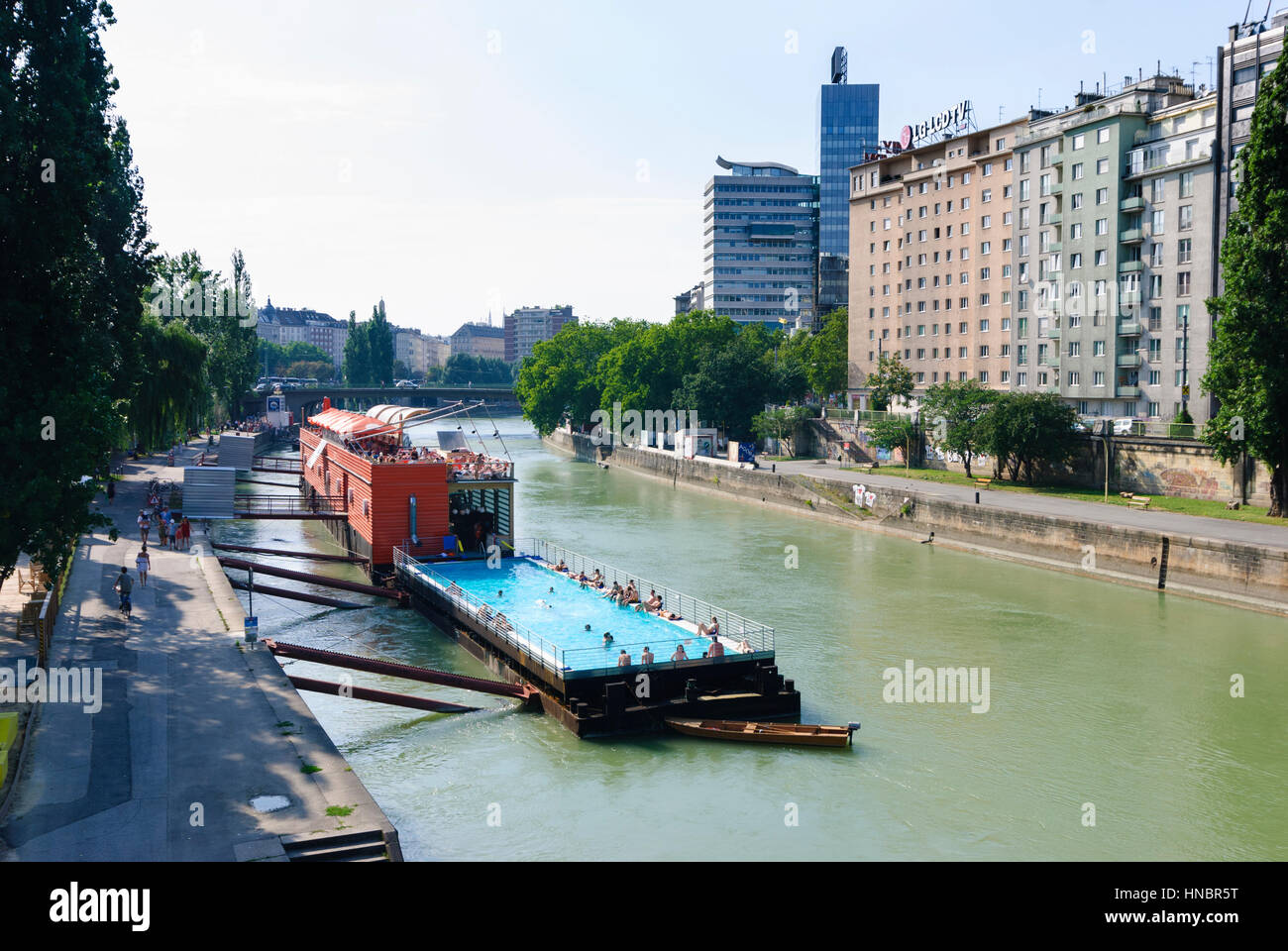 Wien, Vienna, Danube canal, bathing ship, 02., Wien, Austria Stock ...