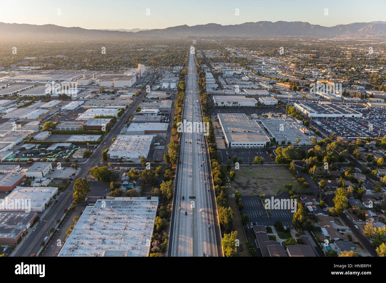 Los Angeles, California, USA - July 21, 2016: Aerial of San Diego 405 ...