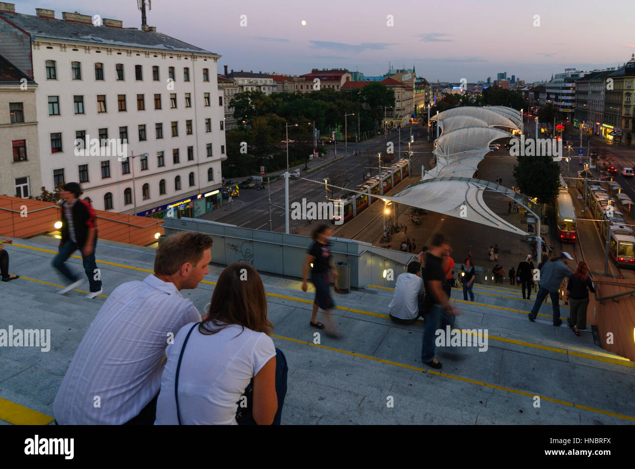 Wien, Vienna, Steps of the main library of the libraries Vienna at ...