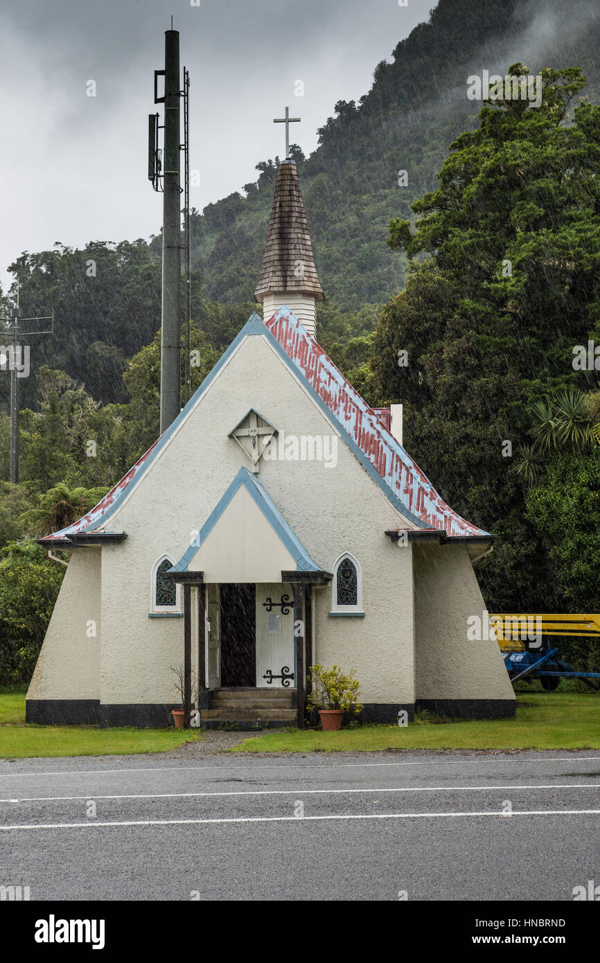 Our Lady of the Alps Catholic Church at Franz Josef, South Island, New ...