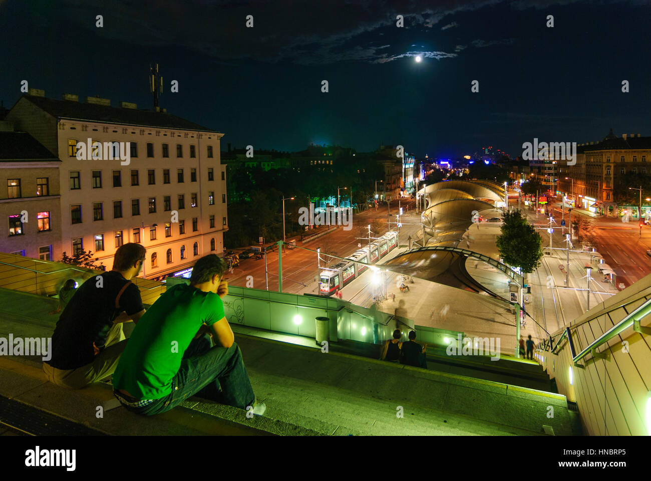 Wien, Vienna, steps of the main library of the libraries of Vienna at ...