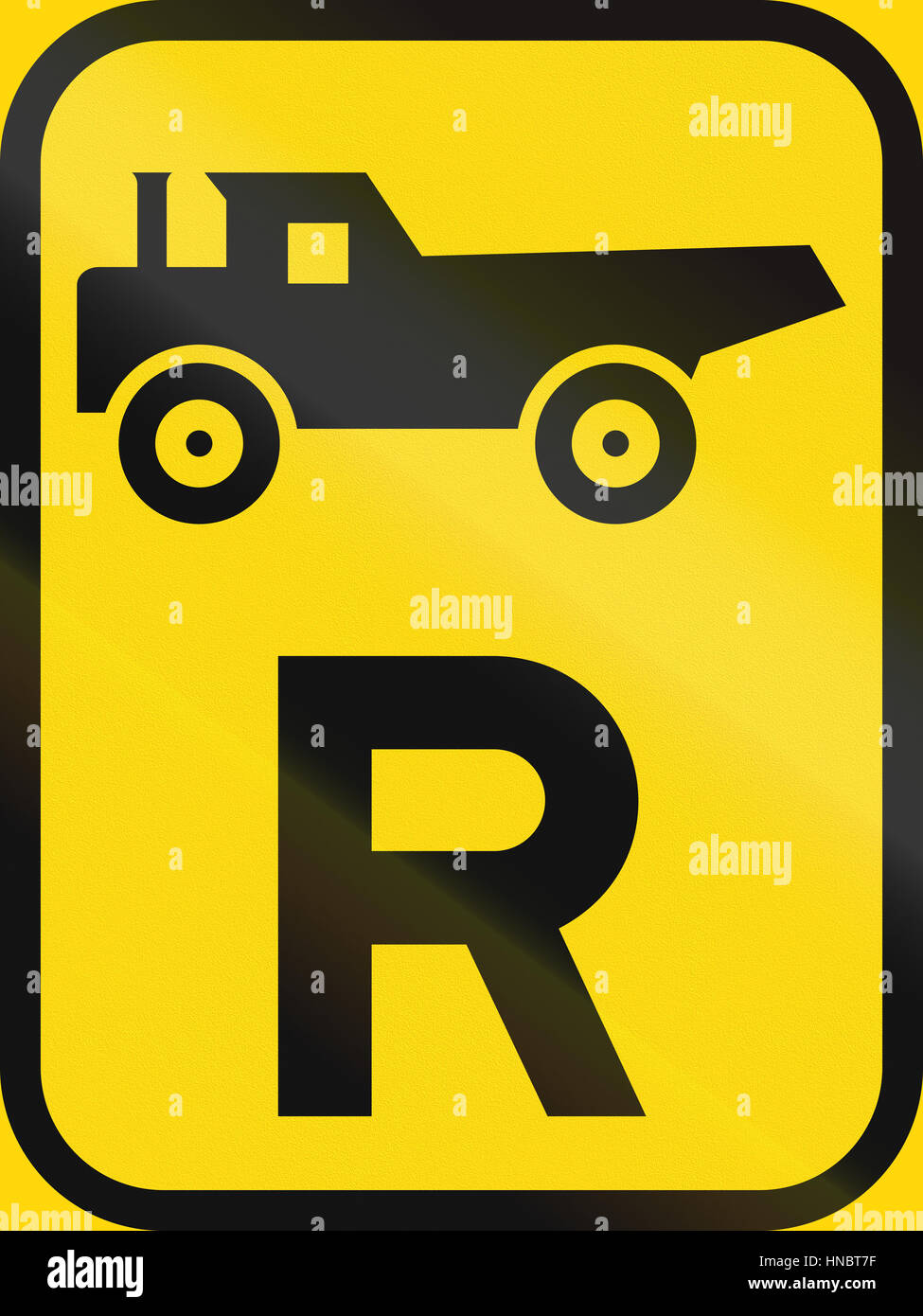 Temporary road sign used in the African country of Botswana ...