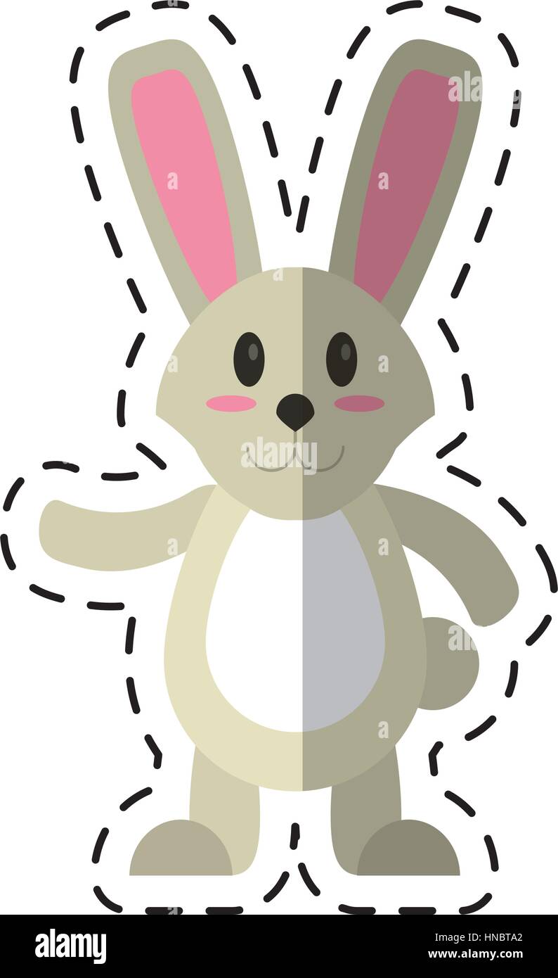 cartoon easter bunny cute standing Stock Vector Image & Art - Alamy