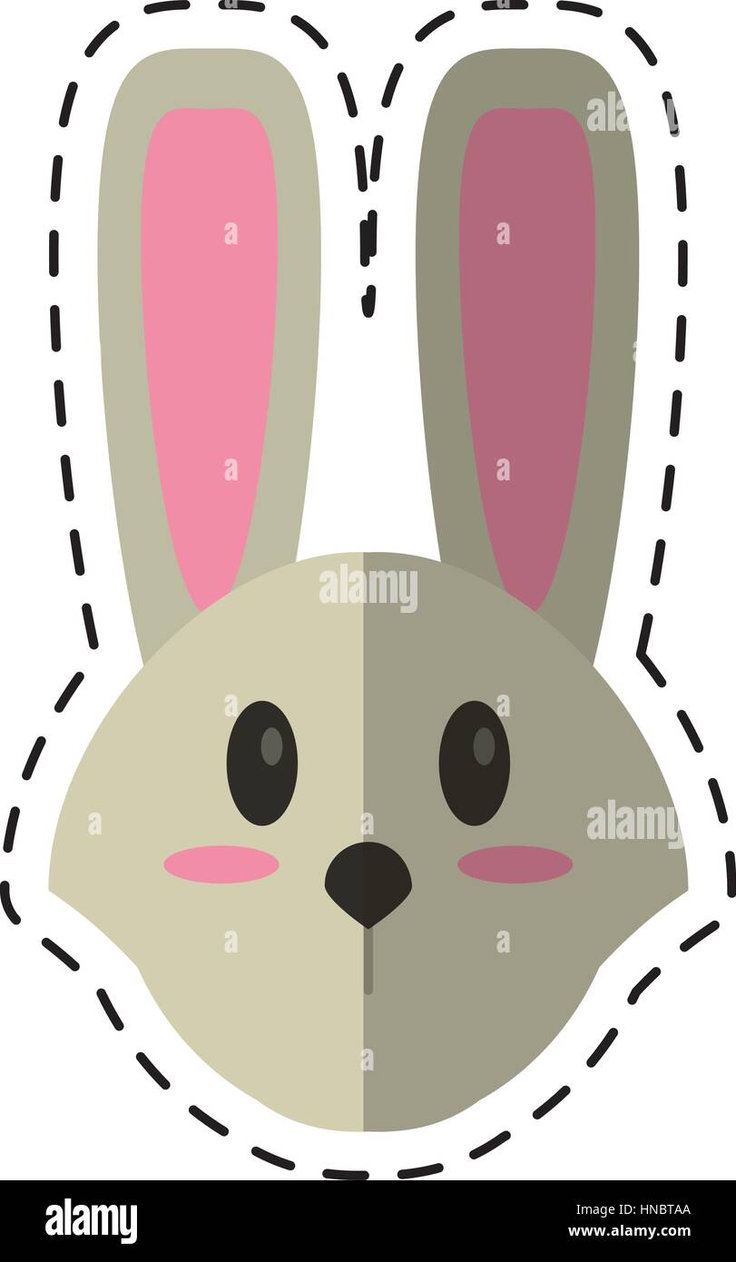 cartoon cute easter face bunny vector illusration eps 10 Stock Vector ...
