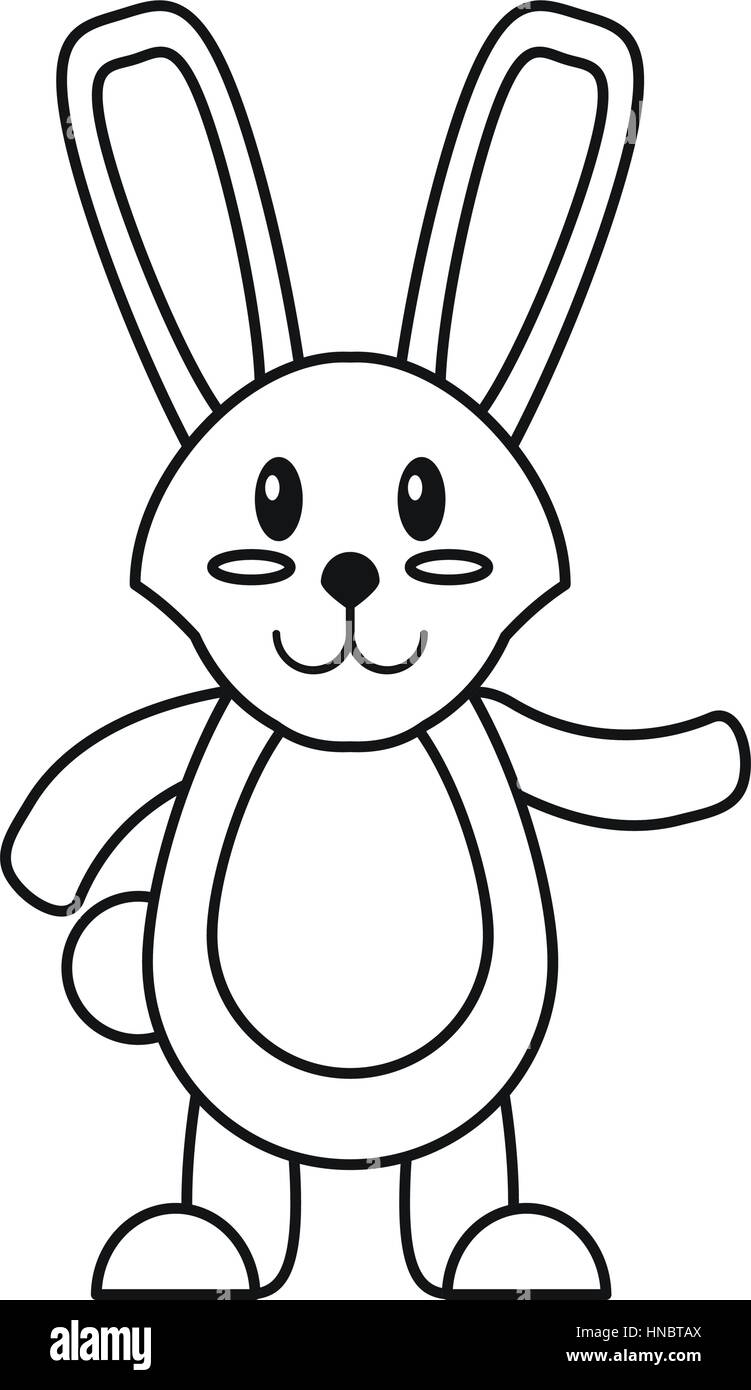 Standing Rabbit Outline