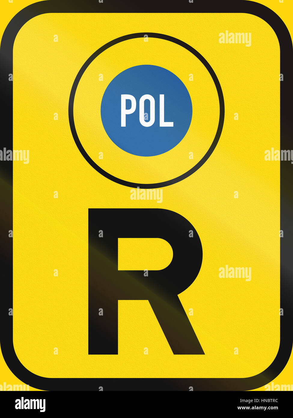 Temporary road sign used in the African country of Botswana ...