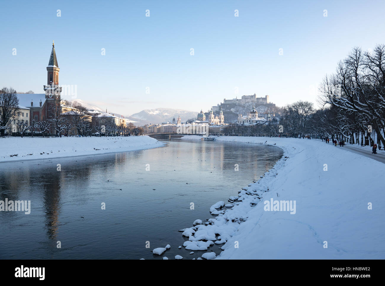 City skyline and Castle in snow, Salzburg, Austria Stock Photo - Alamy