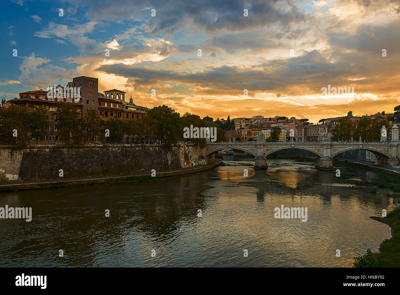 Famous tiber river bridge hi-res stock photography and images - Alamy