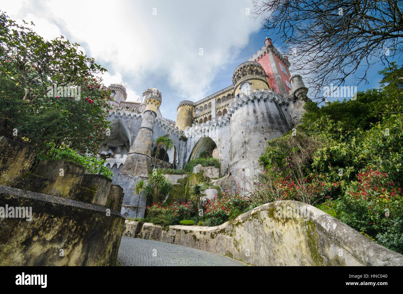 Facade of Pena national palace in Sintra, Portugal Stock Photo - Alamy