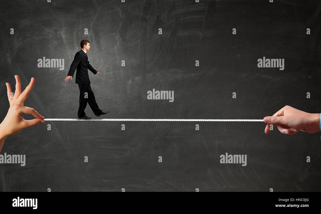 3d man walking on rope hi-res stock photography and images - Alamy