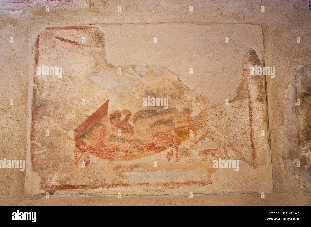 Ancient Roman fresco in Pompeii ruins, Italy Stock Photo - Alamy
