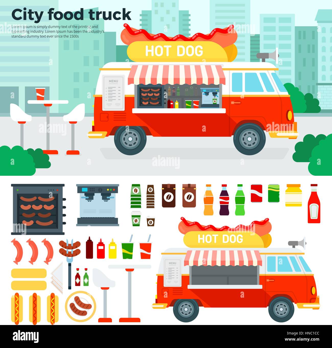 Coffee shop in truck Stock Vector Images - Alamy