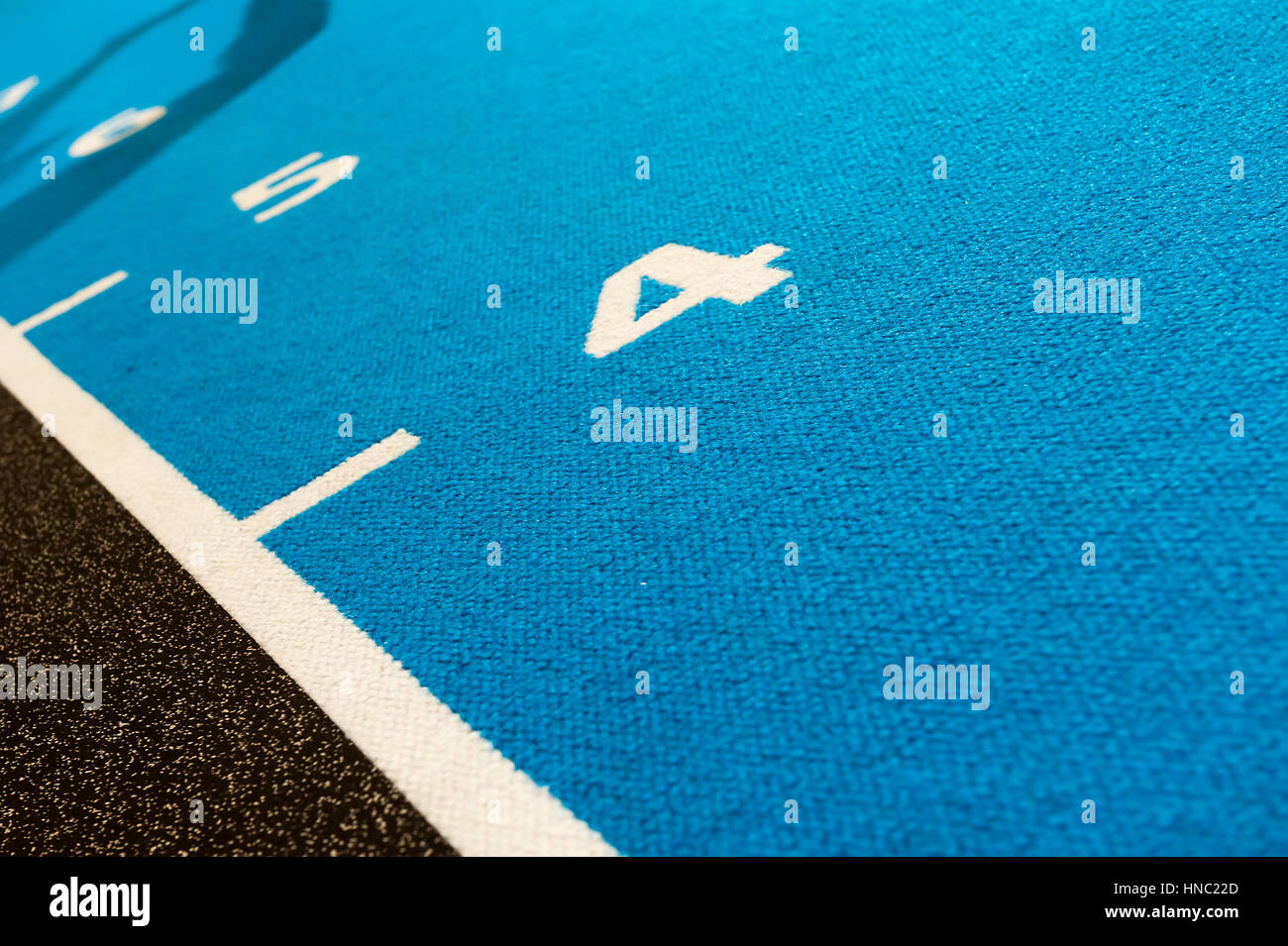 Running track lane numbers hi-res stock photography and images - Alamy