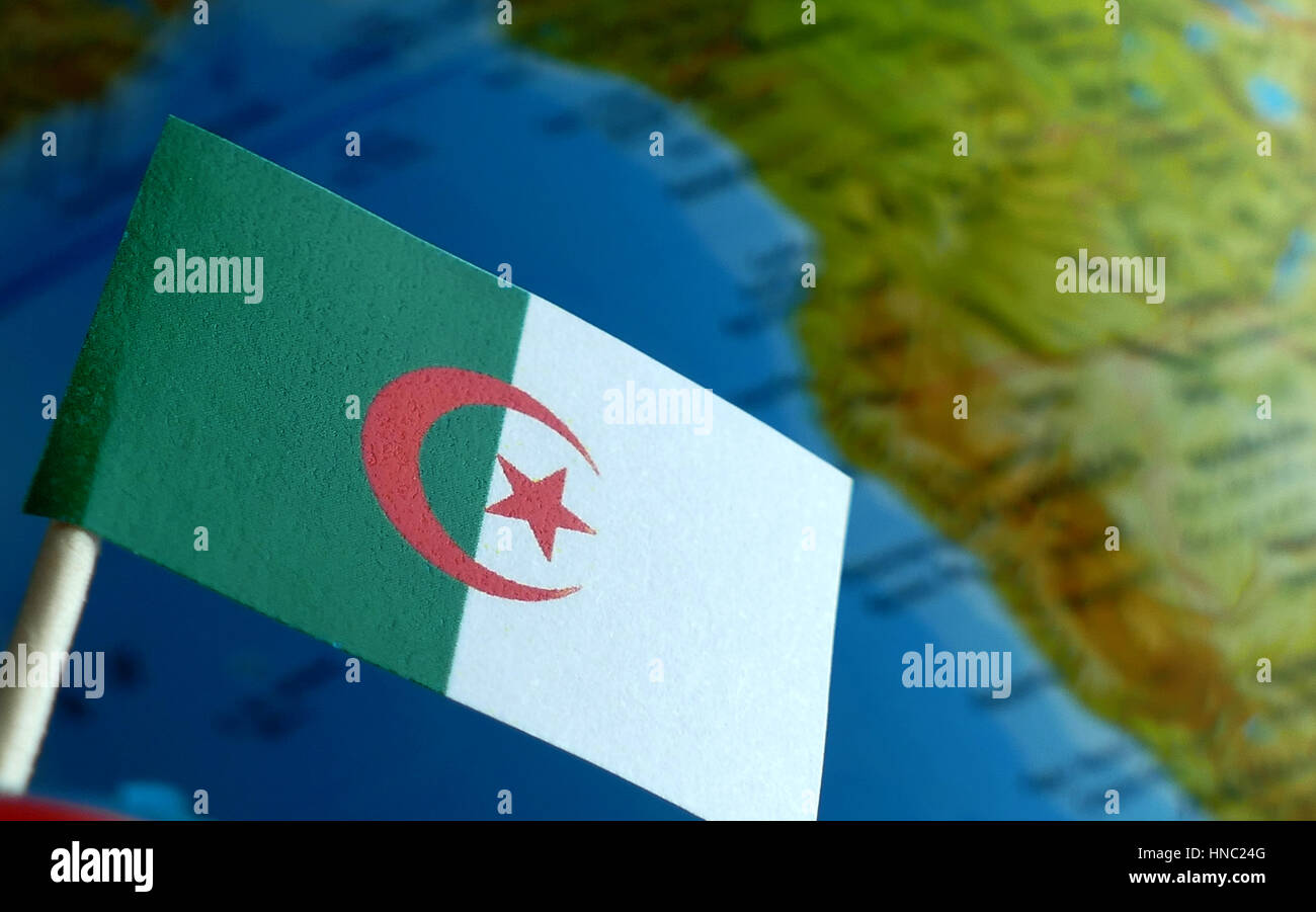 Algerian flag map hi-res stock photography and images - Alamy
