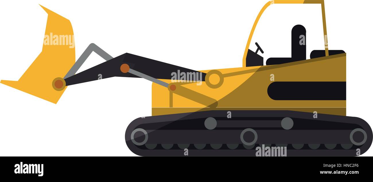 construction front loader truck icon over white background. colorful ...