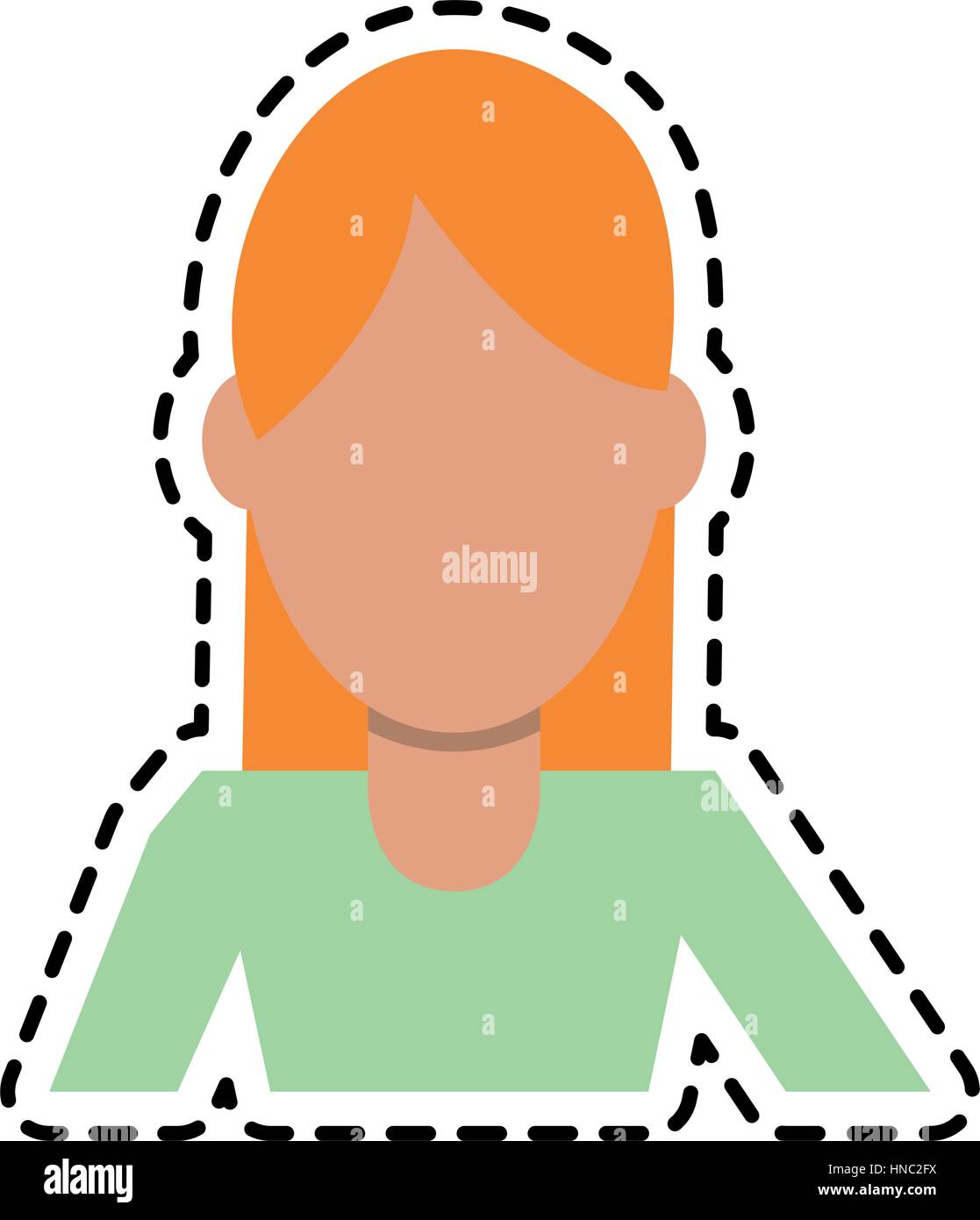 Woman Cartoon Icon Over White Background Colorful Design Vector