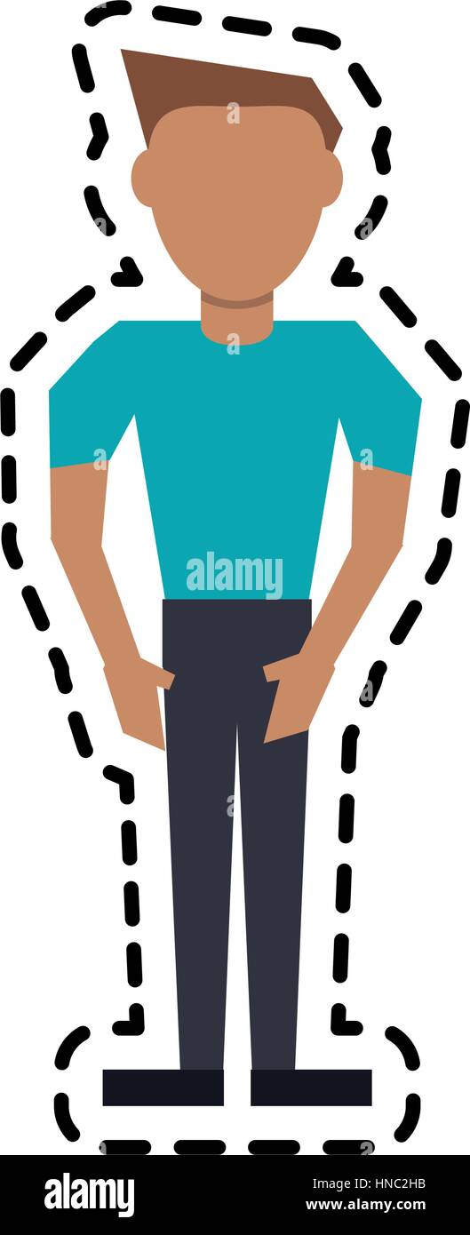man standing cartoon icon over white background. colorful design ...