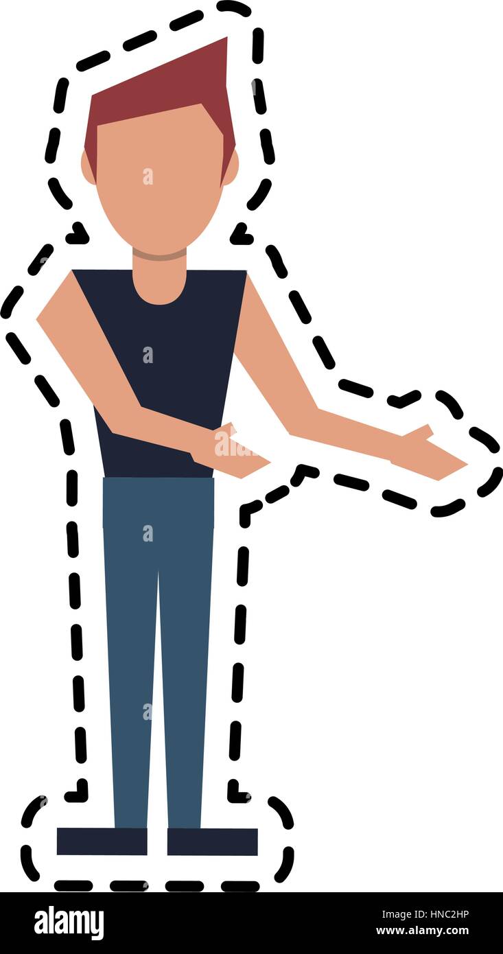 man standing cartoon icon over white background. colorful design ...