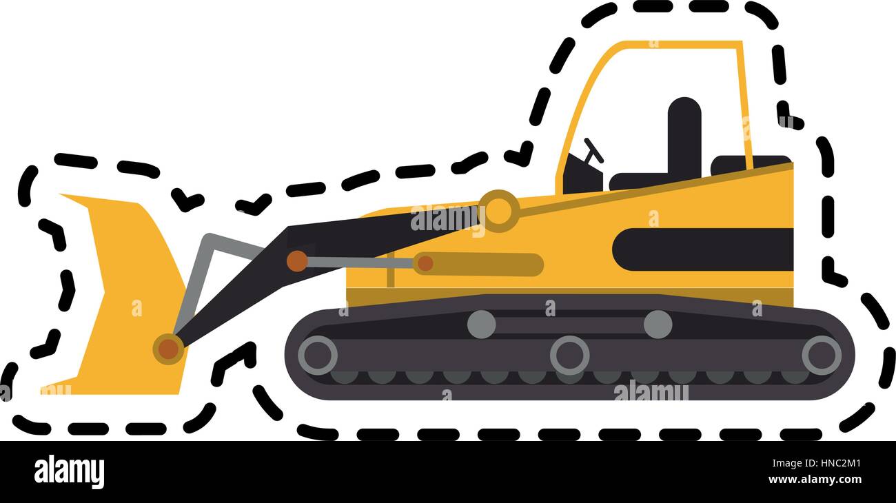 construction front loader truck icon over white background. colorful ...