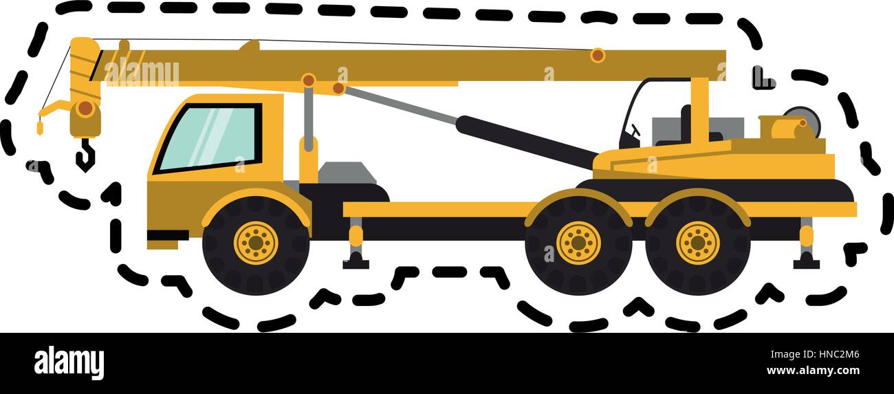 construction truck icon over white background. colorful design. vector ...