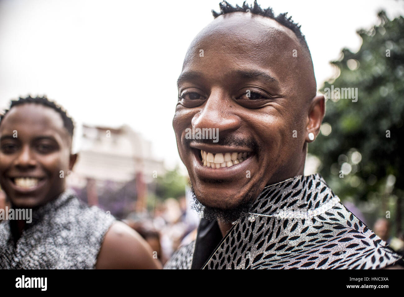 Sao Paulo, Brazil. 10th February 2017. Revelers pose during street ...