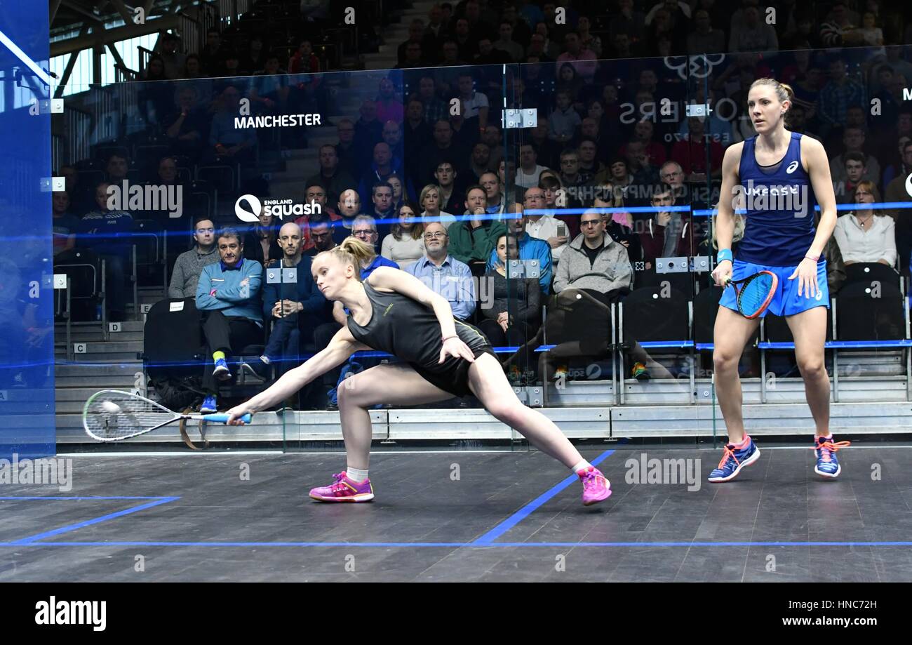 Laura Massaro and Emily Whitlock in action in the semi-final of the ...