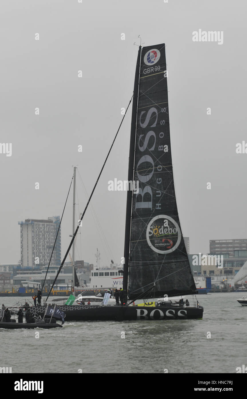 Alex Thompson Sailing Yacht returning to Gosport Vendee Globe Yacht ...