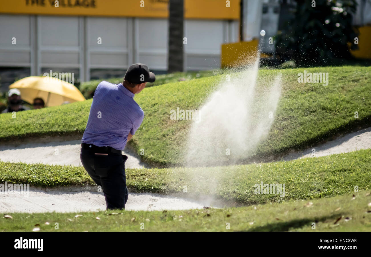 Kuala Lumpur, Malaysia. 11th Feb, 2017. Sam Brazel hitting out from the ...