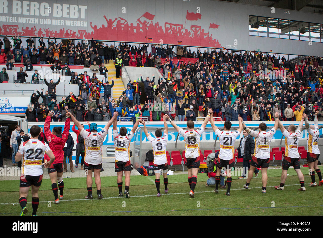 Offenbach, Germany. 11th Feb, 2017. Germany's team celebrates with the ...