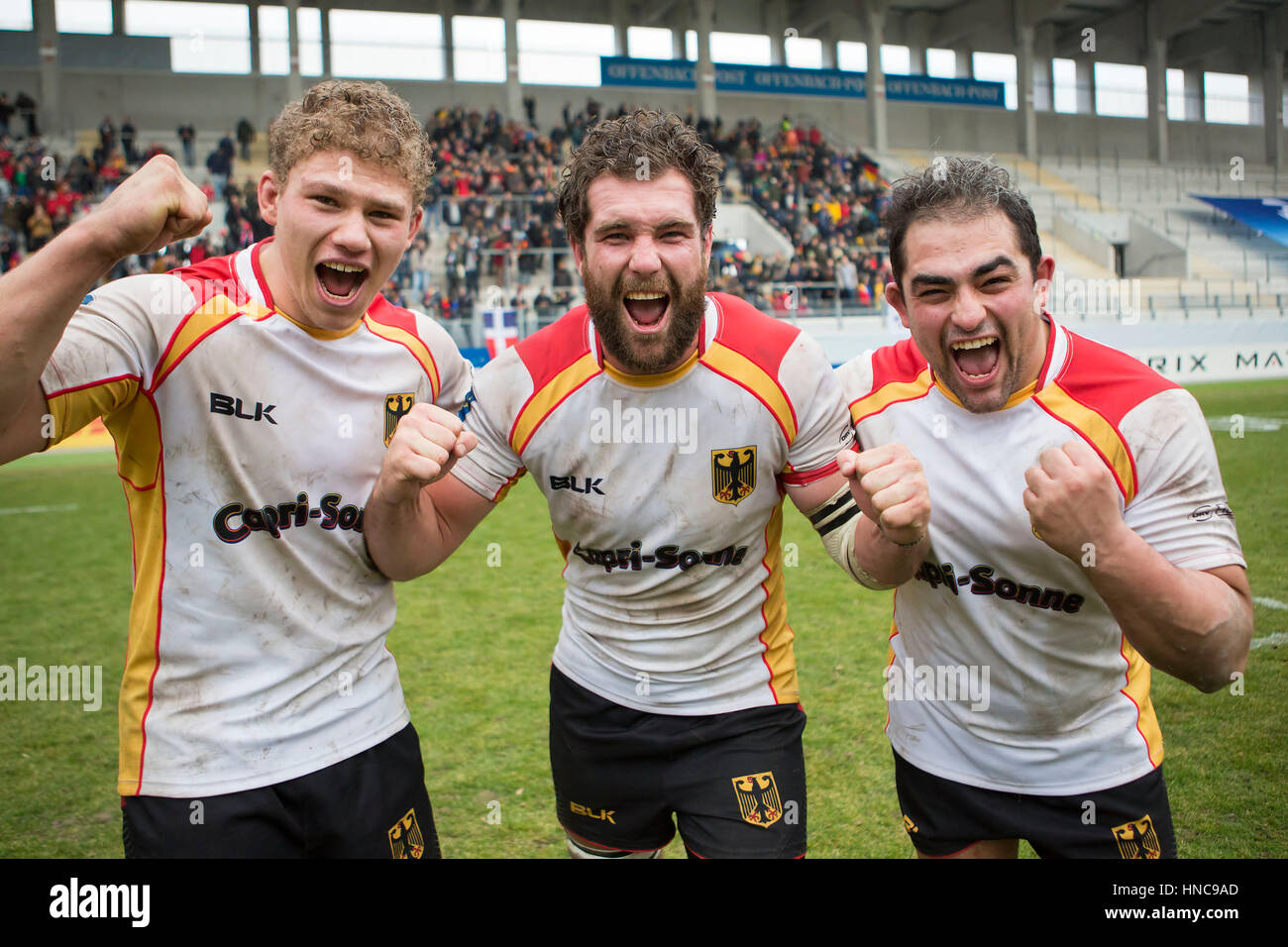 Offenbach, Germany. 11th Feb, 2017. Germany's Eric Marks, Jarrid Els ...