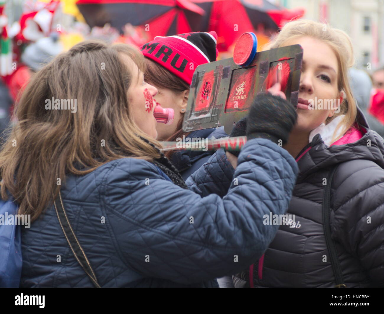 Cardiff, Wales, United Kingdom, 11th Feb, 2017. Wales fans have their ...