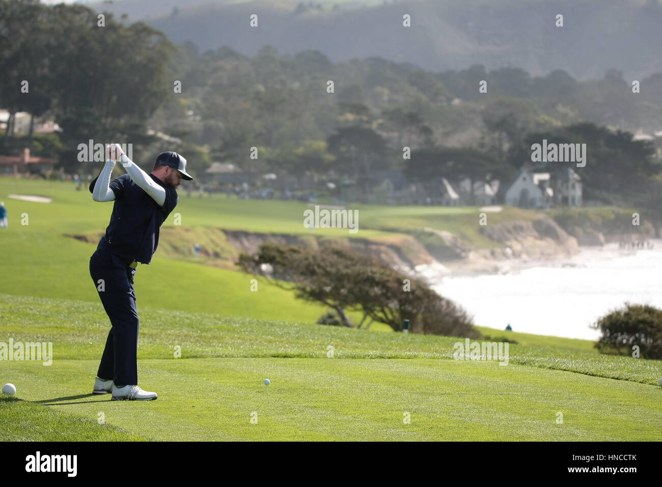 Pebble Beach, California, USA Justin Timberlake drives on the 9th ...