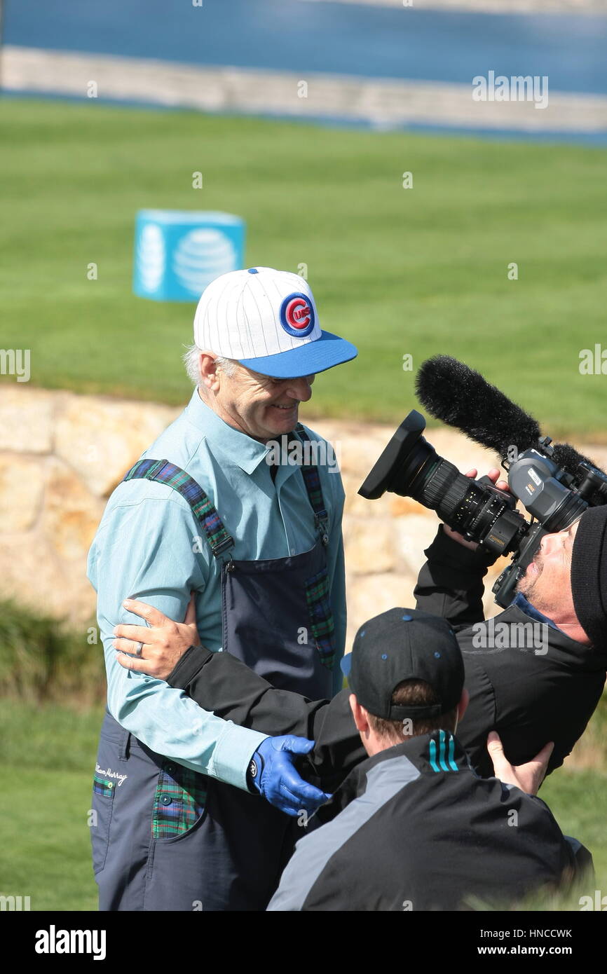 Pebble Beach, California, USA Bill Murray plays to the cameras on the ...