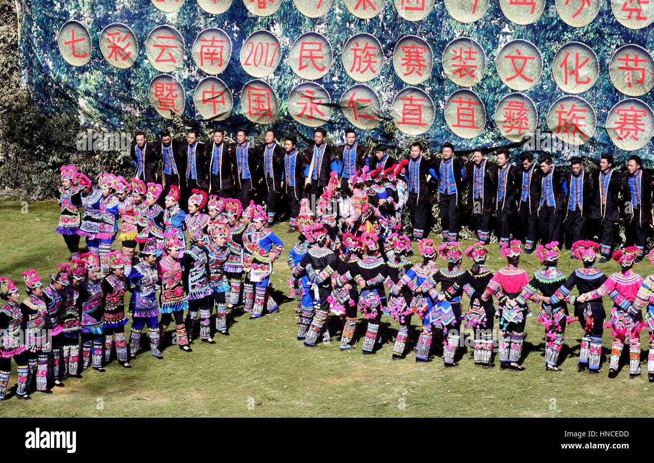 Yongren, China's Yunnan Province. 11th Feb, 2017. People of Yi ethnic ...