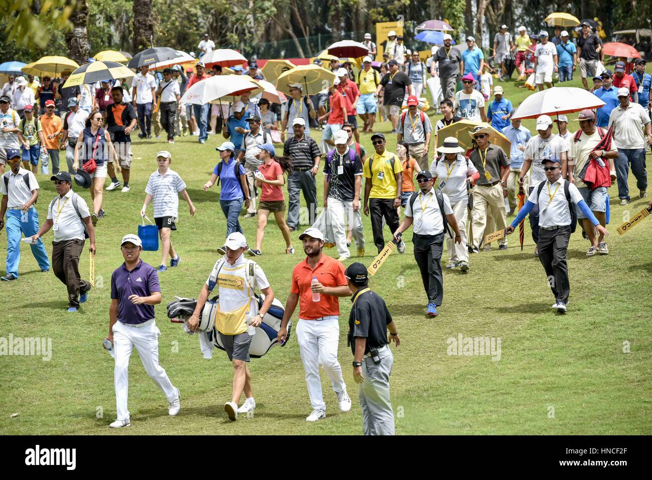 Kuala Lumpur, MALAYSIA. 12th Feb, 2017. Huge crowd of golf galleries ...
