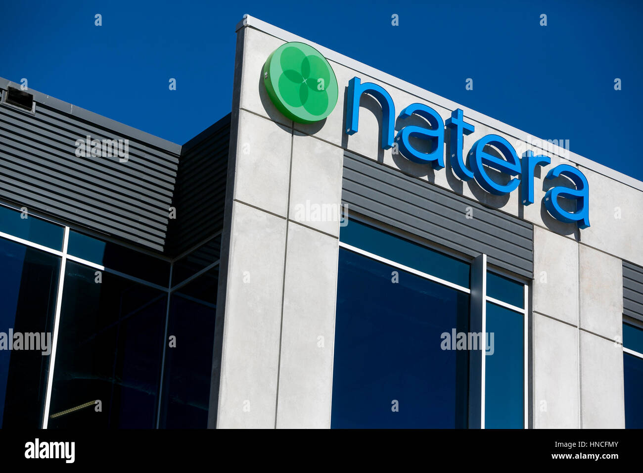 A logo sign outside of a facility occupied by Natera in Austin, Texas ...