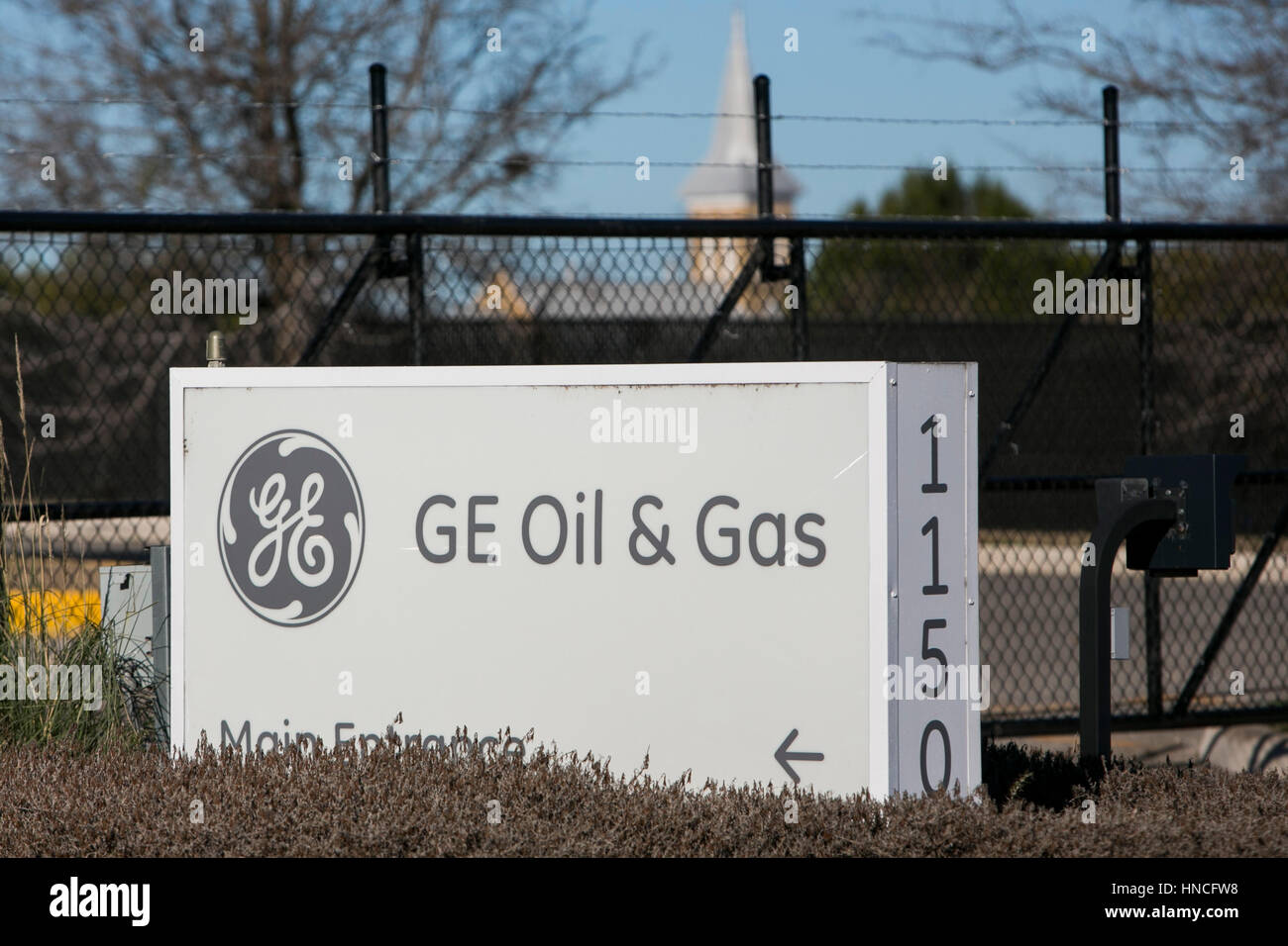 A logo sign outside of a facility occupied by GE Oil & Gas in Schertz ...