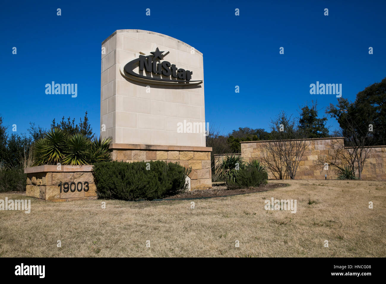 A logo sign outside of the headquarters of NuStar Energy L.P., in San ...