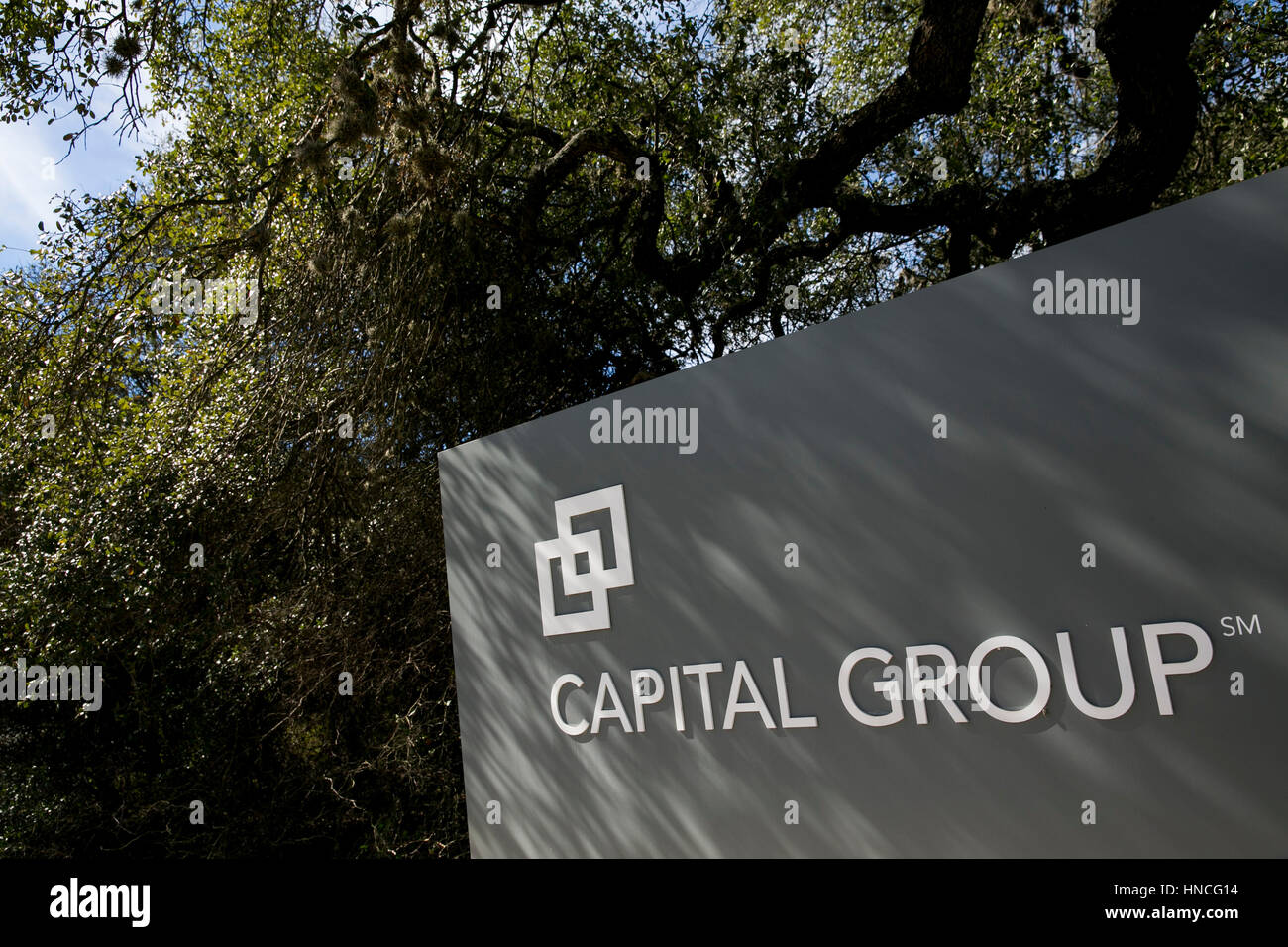 A logo sign outside of a facility occupied by the Capital Group ...