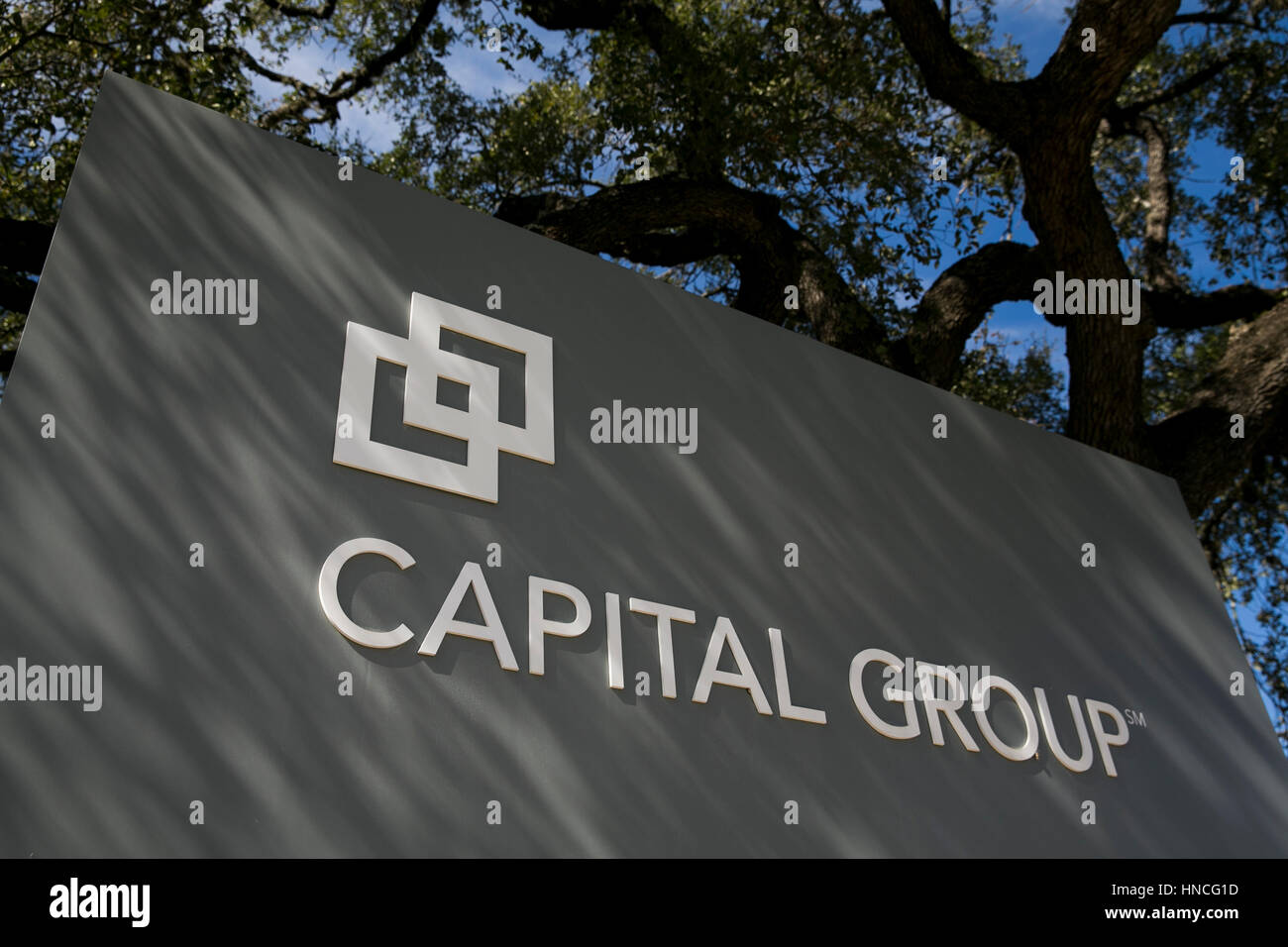 A logo sign outside of a facility occupied by the Capital Group ...