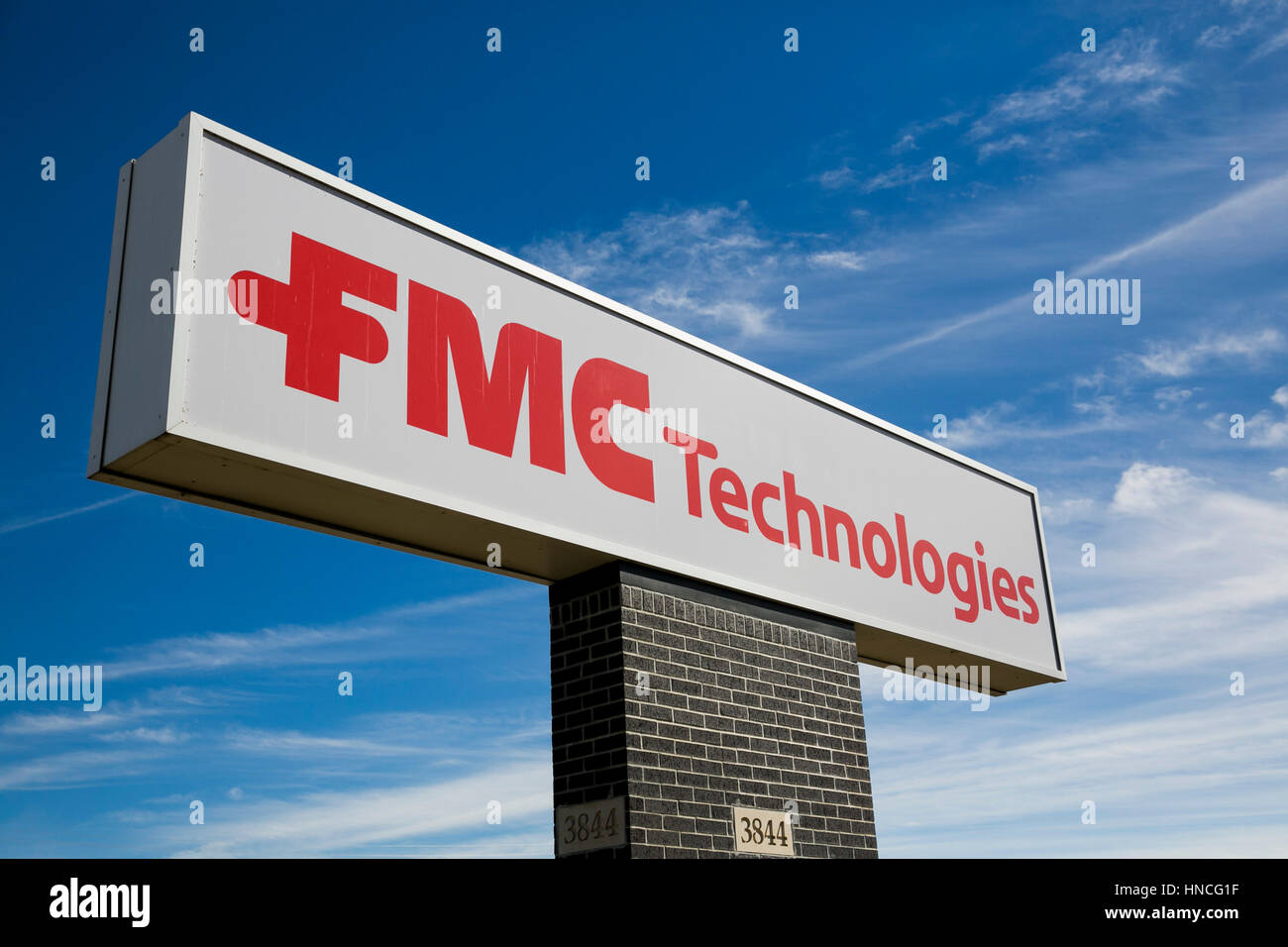 A logo sign outside of a facility occupied by FMC Technologies in San ...