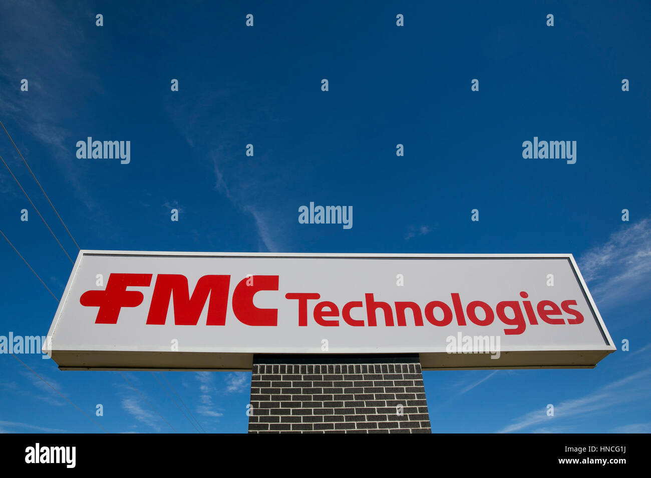 A logo sign outside of a facility occupied by FMC Technologies in San ...