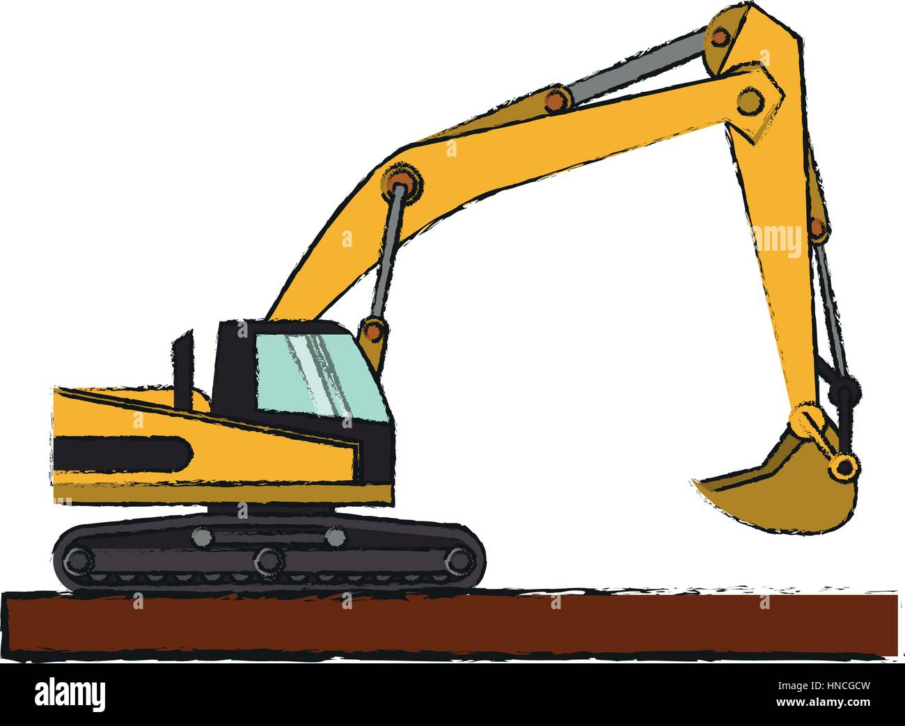 construction excavator truck icon over white background. vector ...