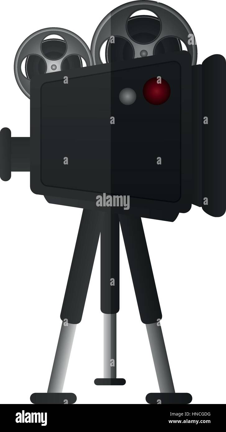 cinema camera icon over white background. colorful design. vector ...