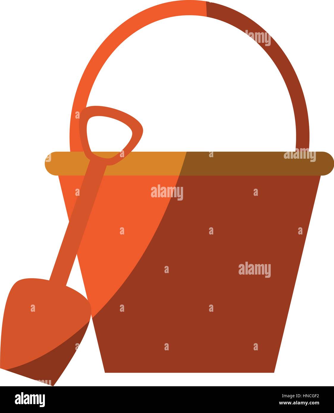 shovel and bucket icon over white background. colorful design. vector ...