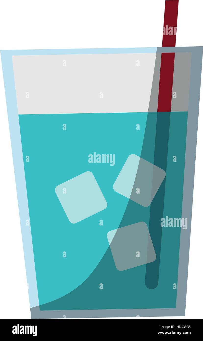 water glass with ice cubes over white background. colorful design ...