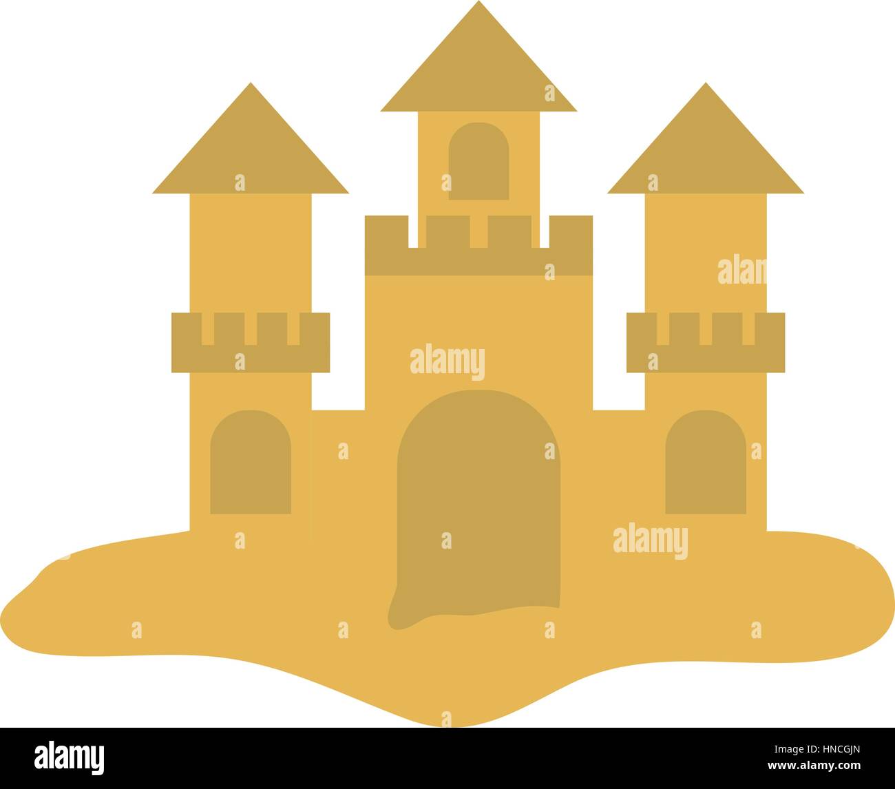 sand castle icon over white background. colorful design. vector ...