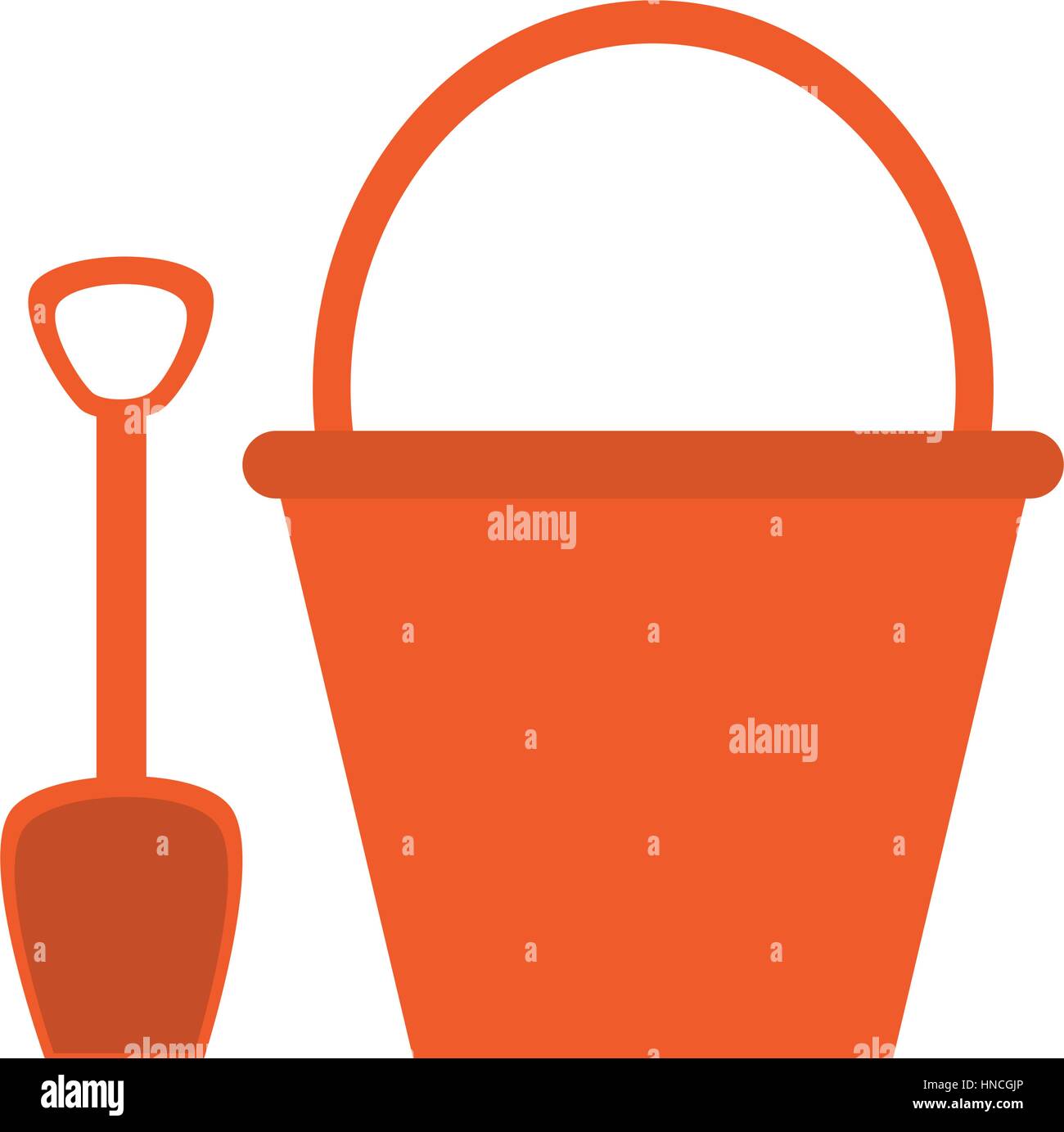 shovel and bucket icon over white background. colorful design. vector ...