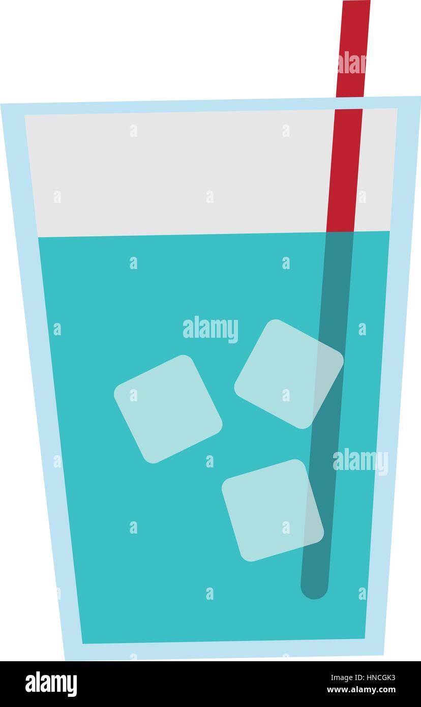 water glass with ice cubes over white background. colorful design ...